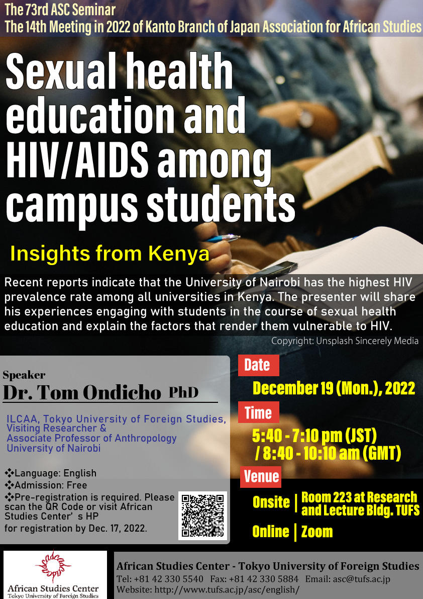 The 73rd "Sexual health education and HIV/AIDS among campus students ...