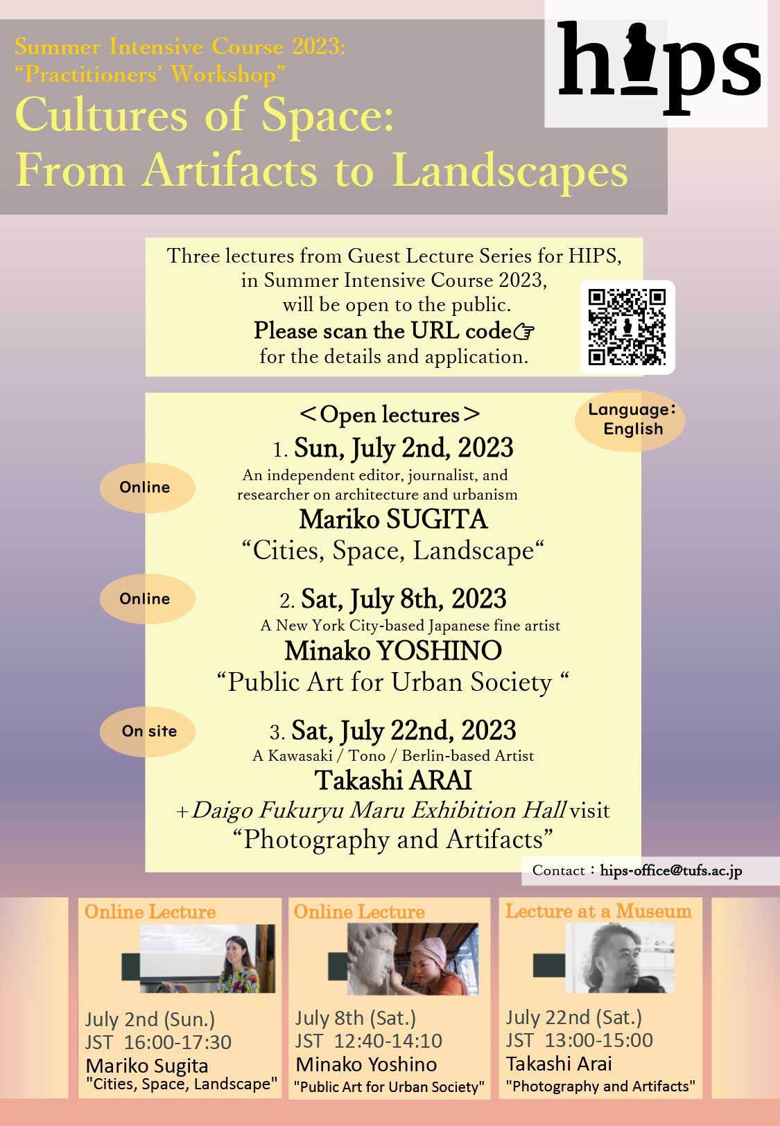 HIPS Summer Workshop Lecture Series “Cultures of Space: From Artifacts ...